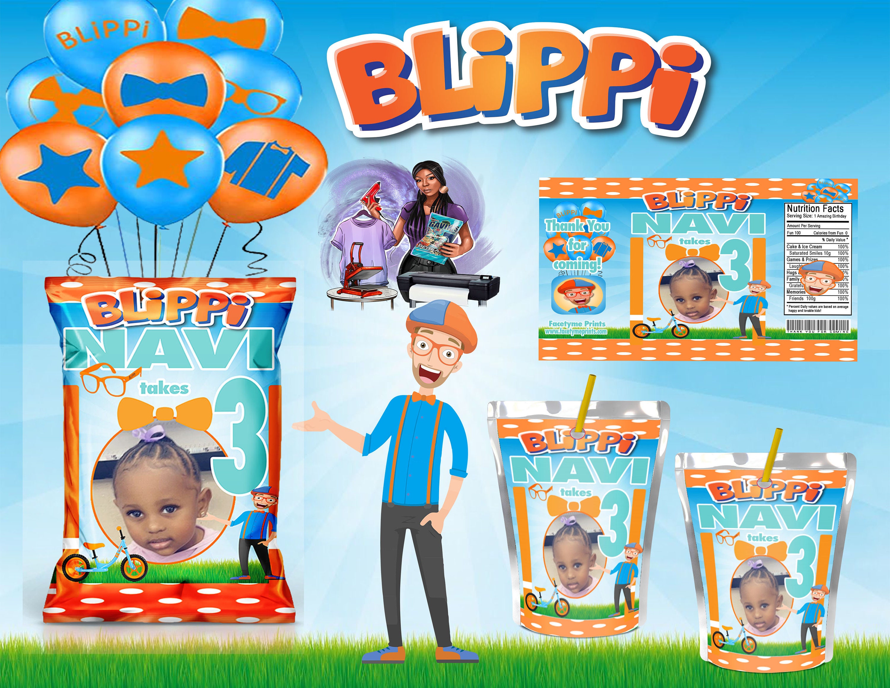 Blippi Favor Chip Bag-blippi Custom Chip Bag-blippi - Etsy Blippi Favor Chip Bag-blippi Custom Chip Bag-blippi - Etsy