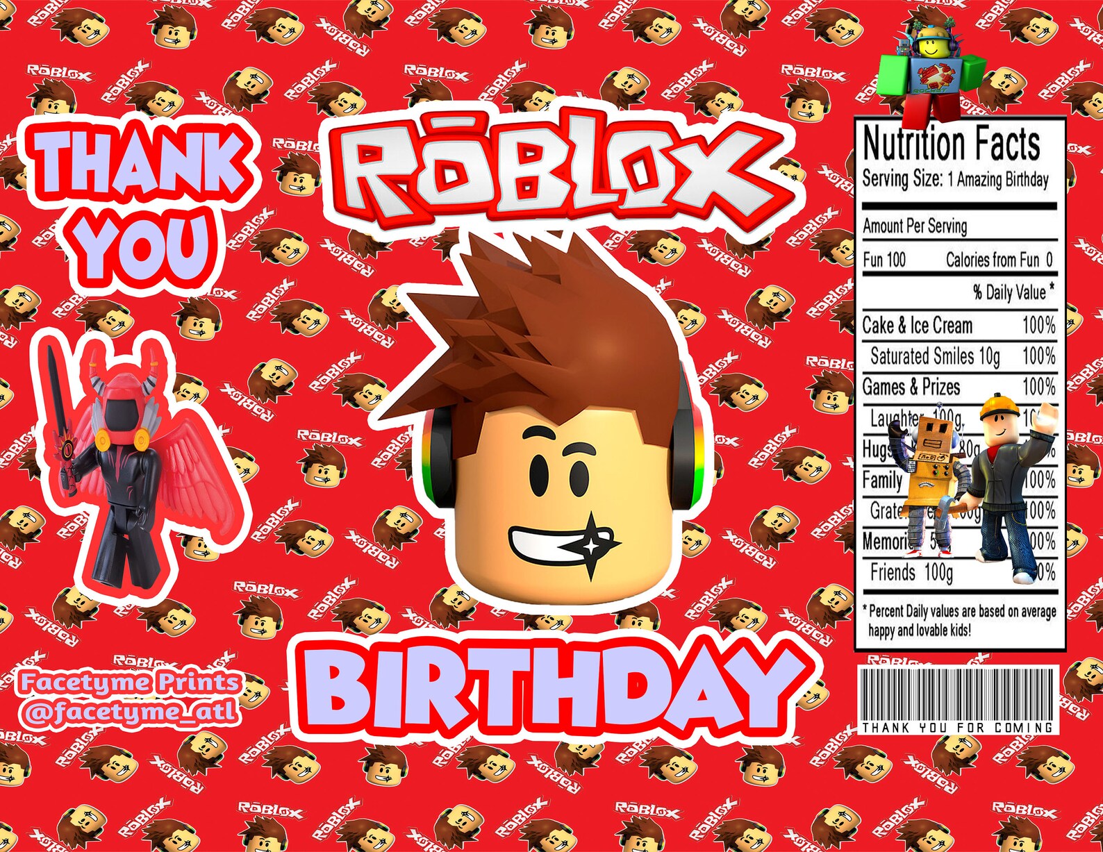 Roblox Birthday Chip Bags