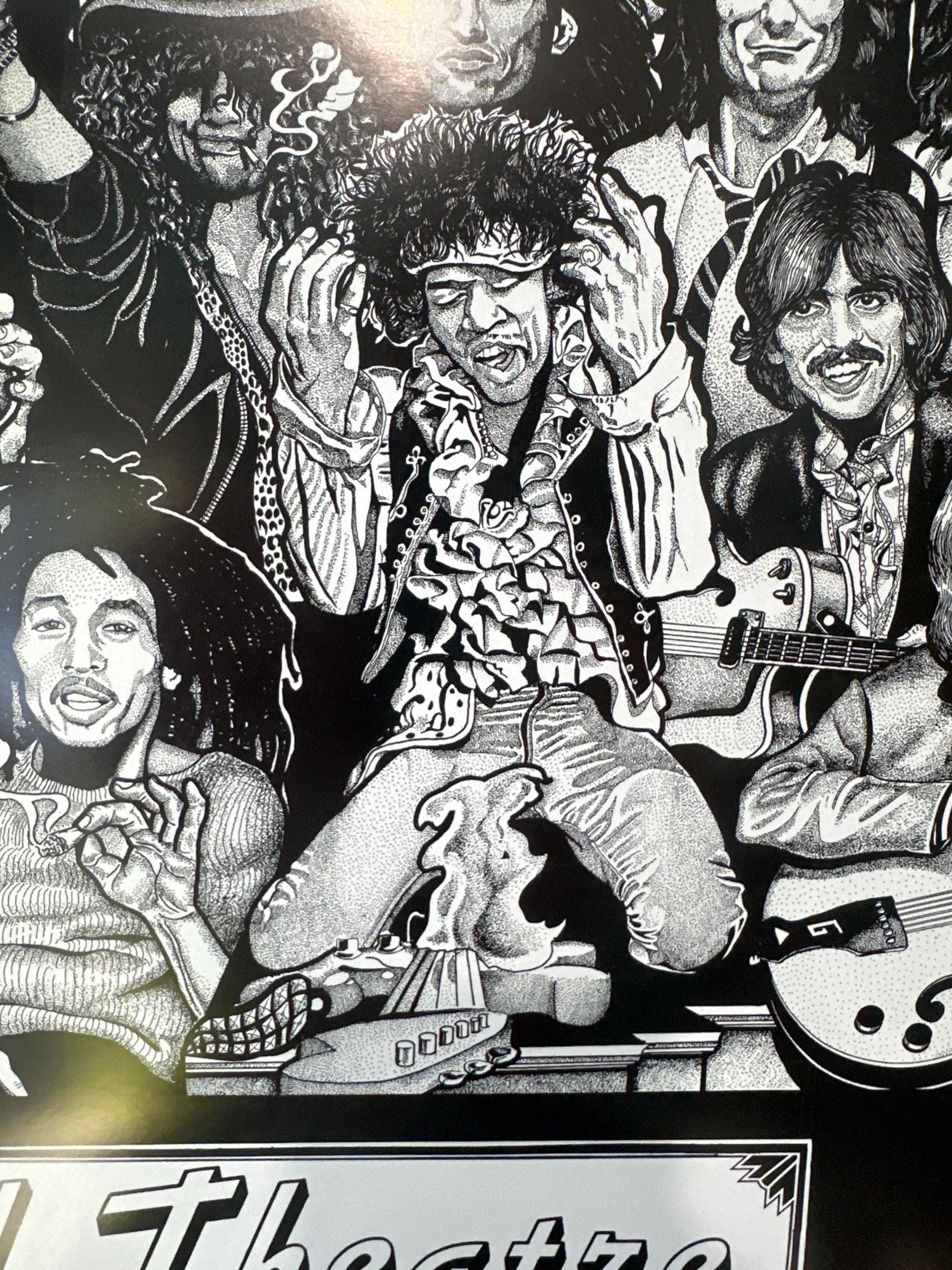 Rock N Roll Theater,drawing by Howard Teman, Rock and Roll Wall Art ...