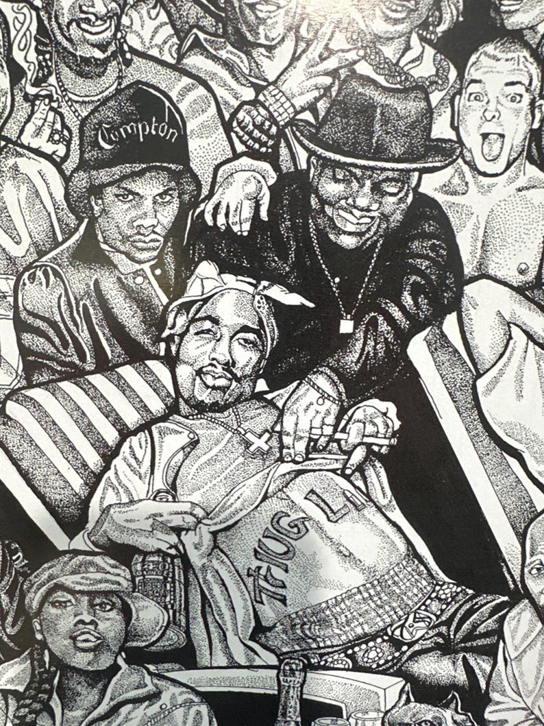 Rap Party A Drawing by Howard Teman, Rock N Roll Wall Art ,rap Wall Art ...