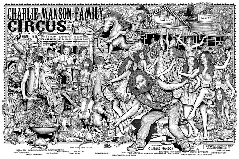 Charlie Manson Family Circus,pop Art Wall Art, Pop Art Print,pop Art ...