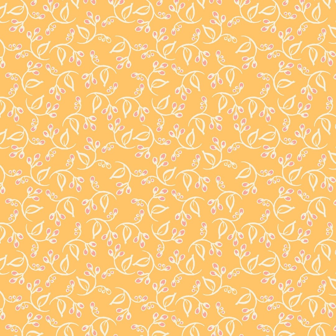 Monaluna Vintage 74 Collection, Fabric for Quilting, Floret Tangerine ...