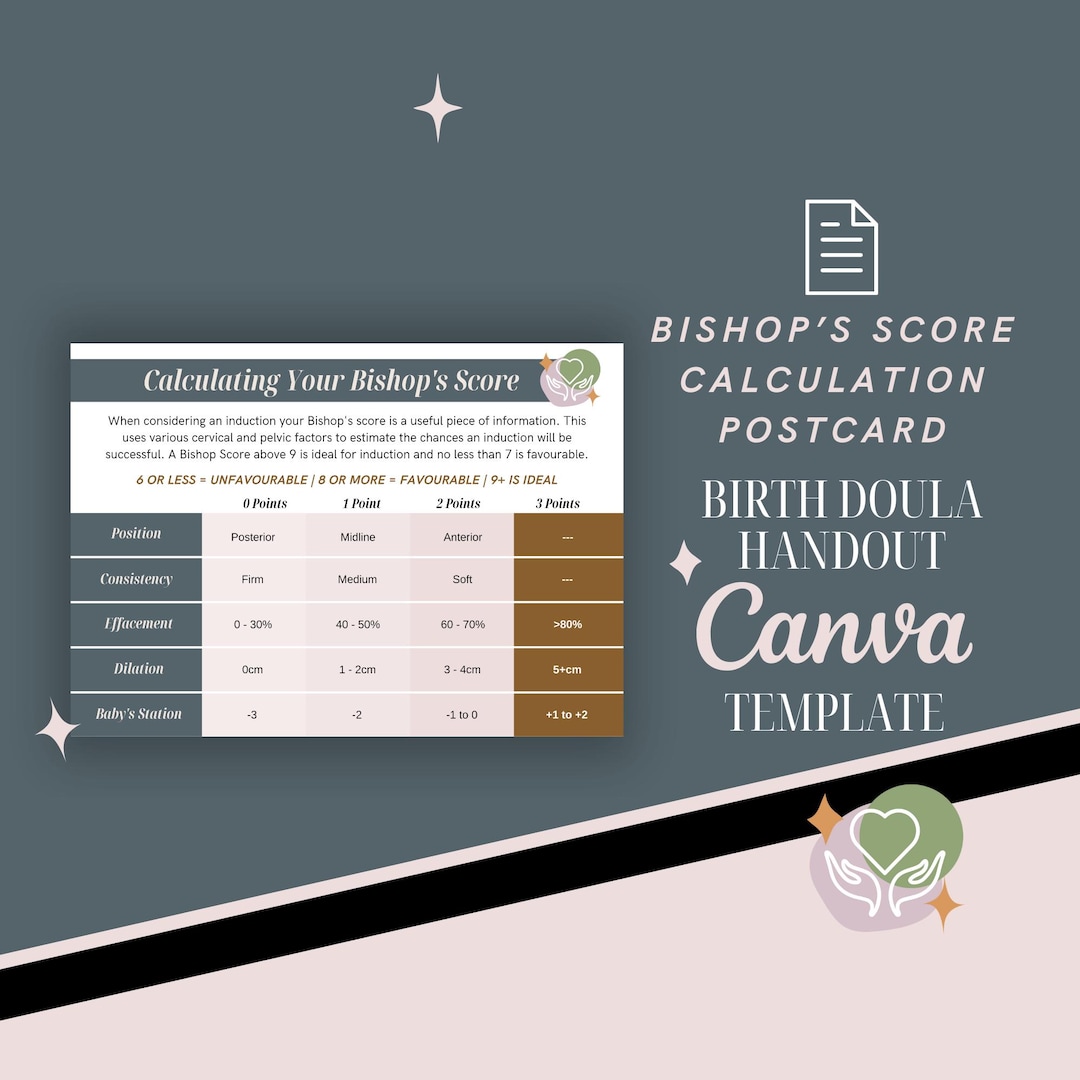 Bishop Score Chart Handout: Canva Template + PDF - Evidence-based ...