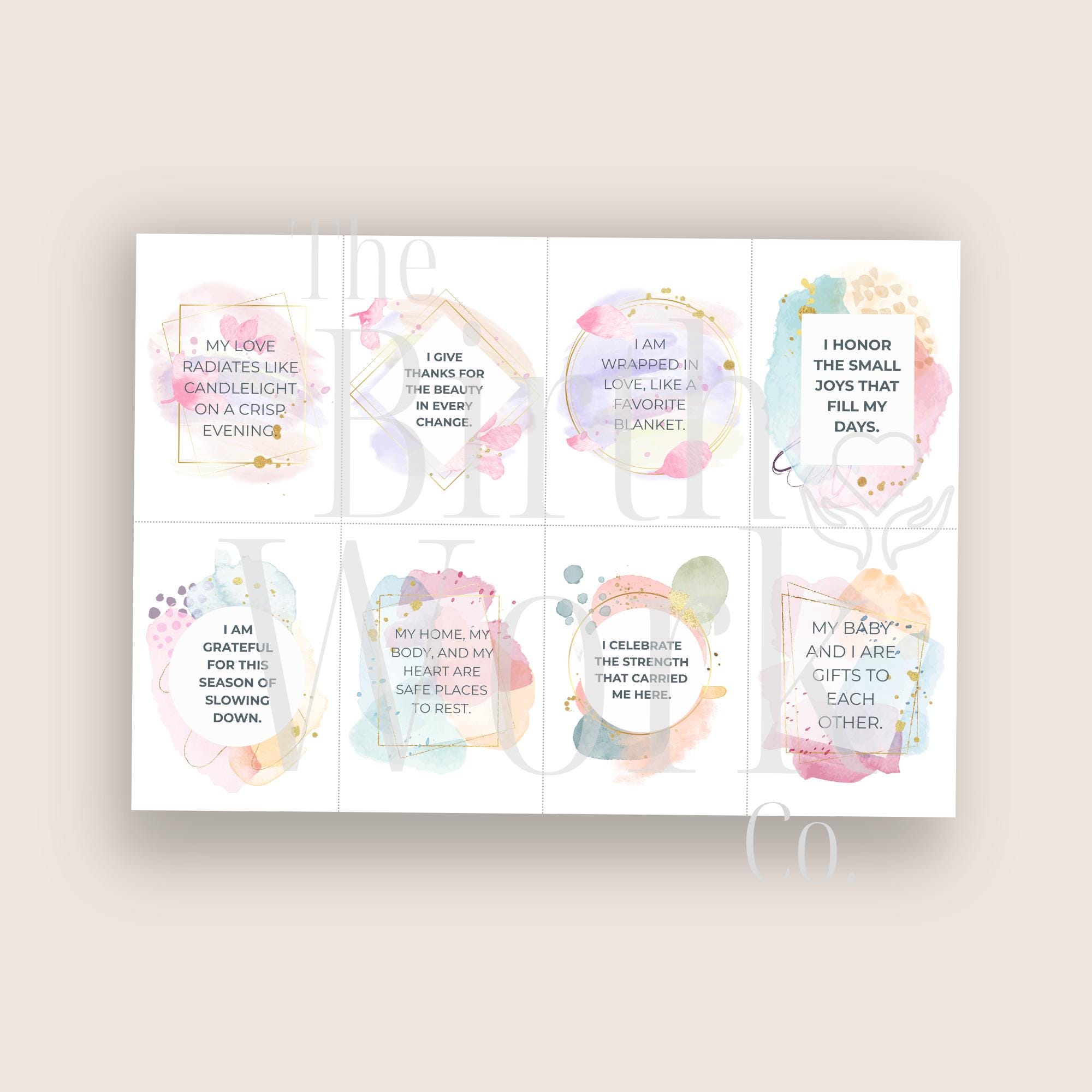 Postpartum Affirmation Cards Printable | Gentle Emotional Support ...