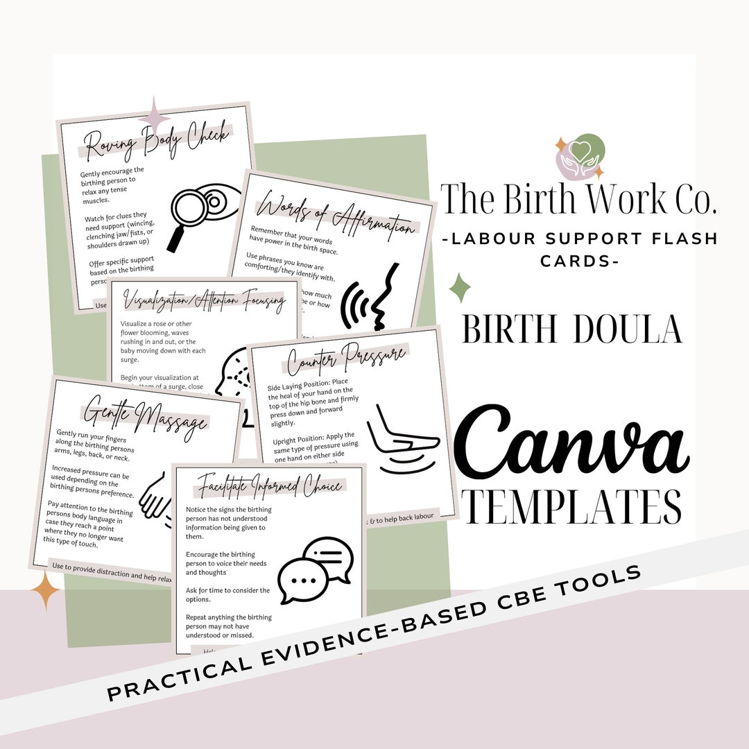 Childbirth Education Flashcards - Canva Template and Printable PDF Cut ...