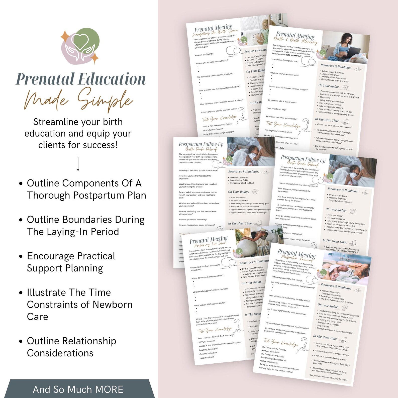 Birth Education Handouts & Prenatal Meeting Outlines Bundle - Etsy