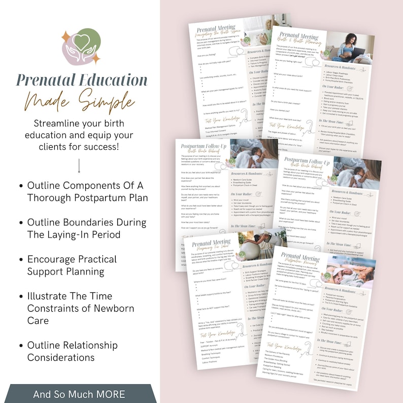 Birth Doula Handouts and Prenatal Meeting Outlines Bundle - Etsy UK