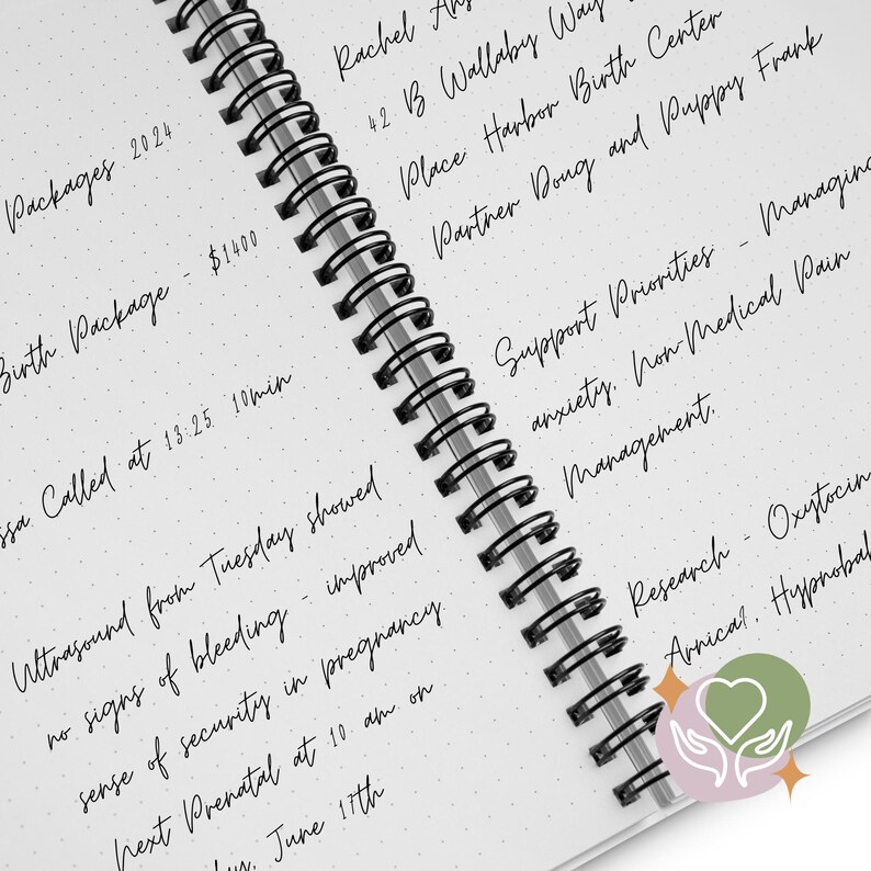 Fetal Positioning Chart Notepad | Birth Doula Tool for Labor Support ...