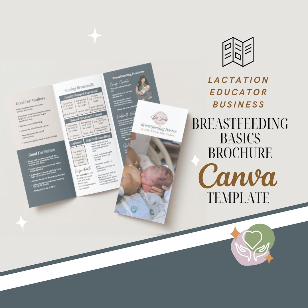 Breastfeeding Benefits Brochure | Canva Tri-fold Template | Education ...