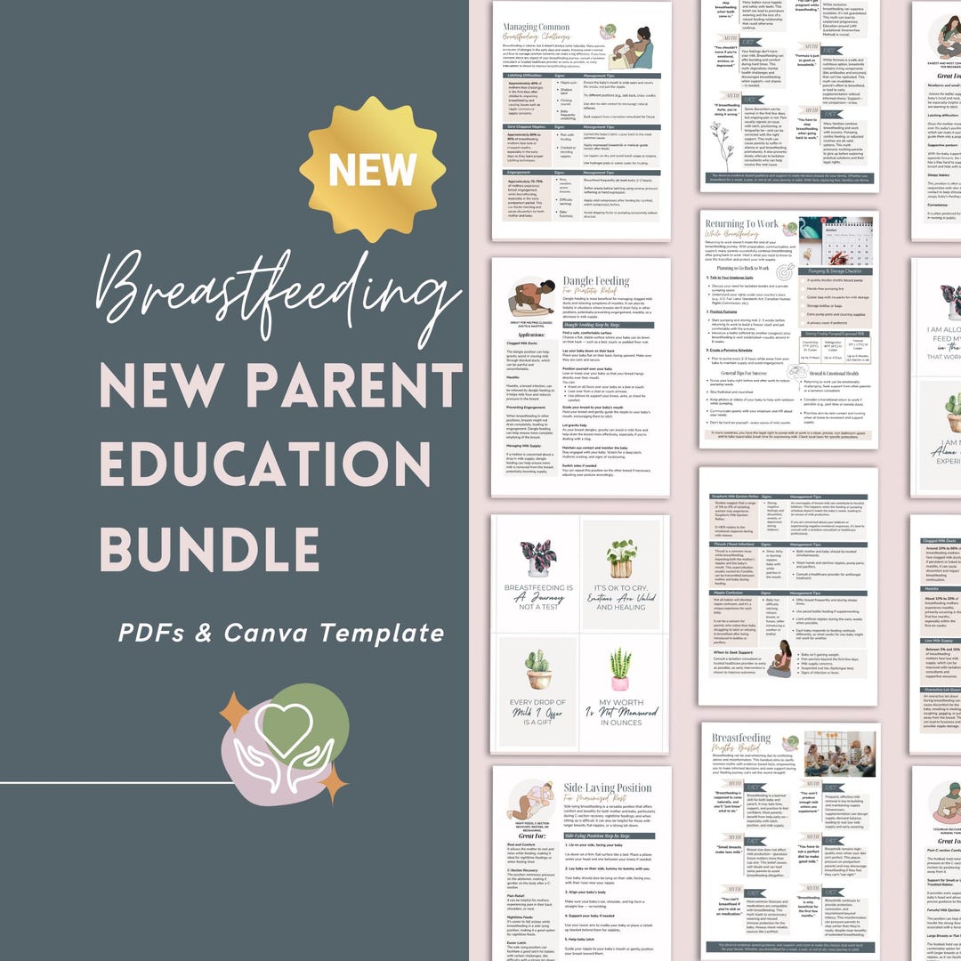 Breastfeeding Handouts Bundle: Canva Template + PDF - Evidence-based ...