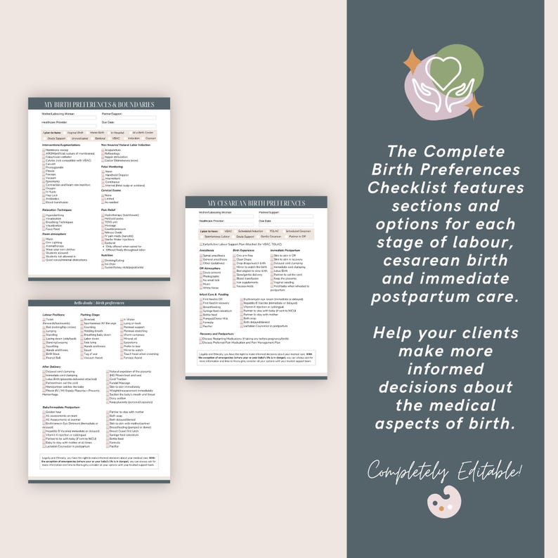 Birth Preferences and Boundaries Checklist | Clear Communication Tool ...