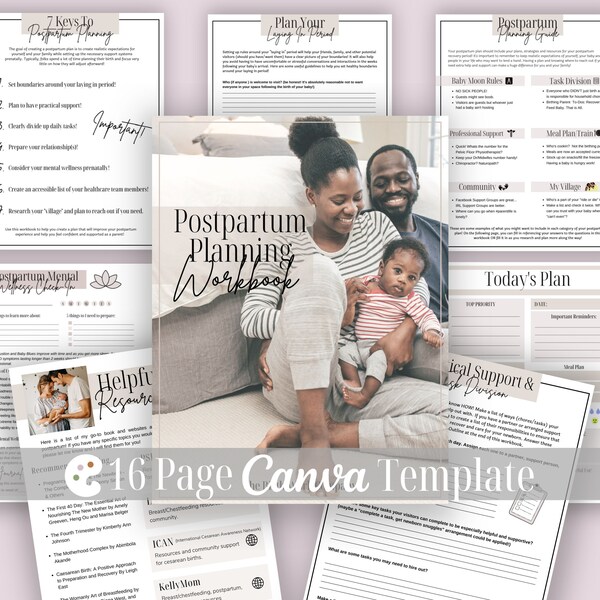 Birth Plan Template Printable Postpartum Planner Birth Essentials ...