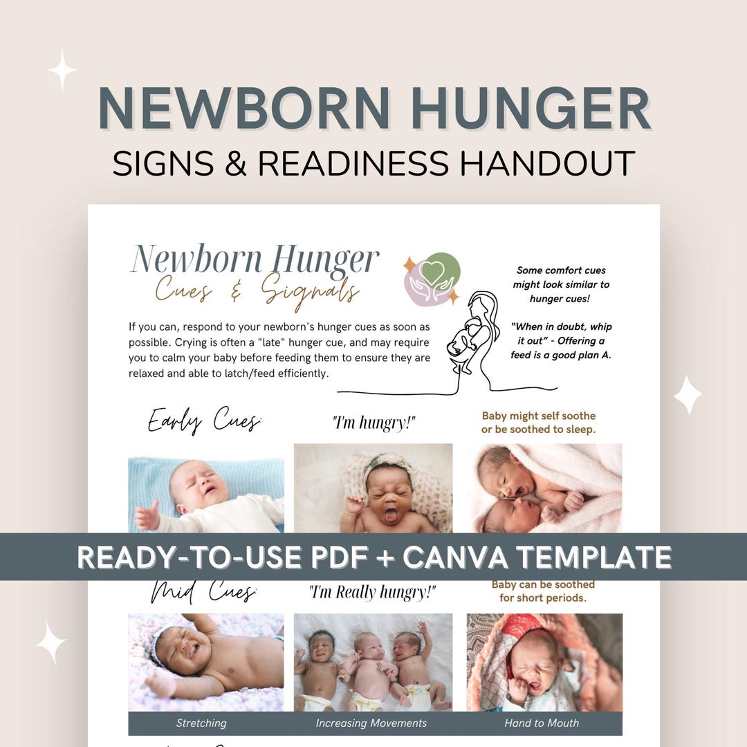 Newborn Hunger Cues Handout | Recognizing Early Feeding Signals and ...