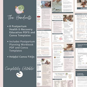 Postpartum Health & Recovery Handouts – Editable Canva + PDF Pack - Etsy