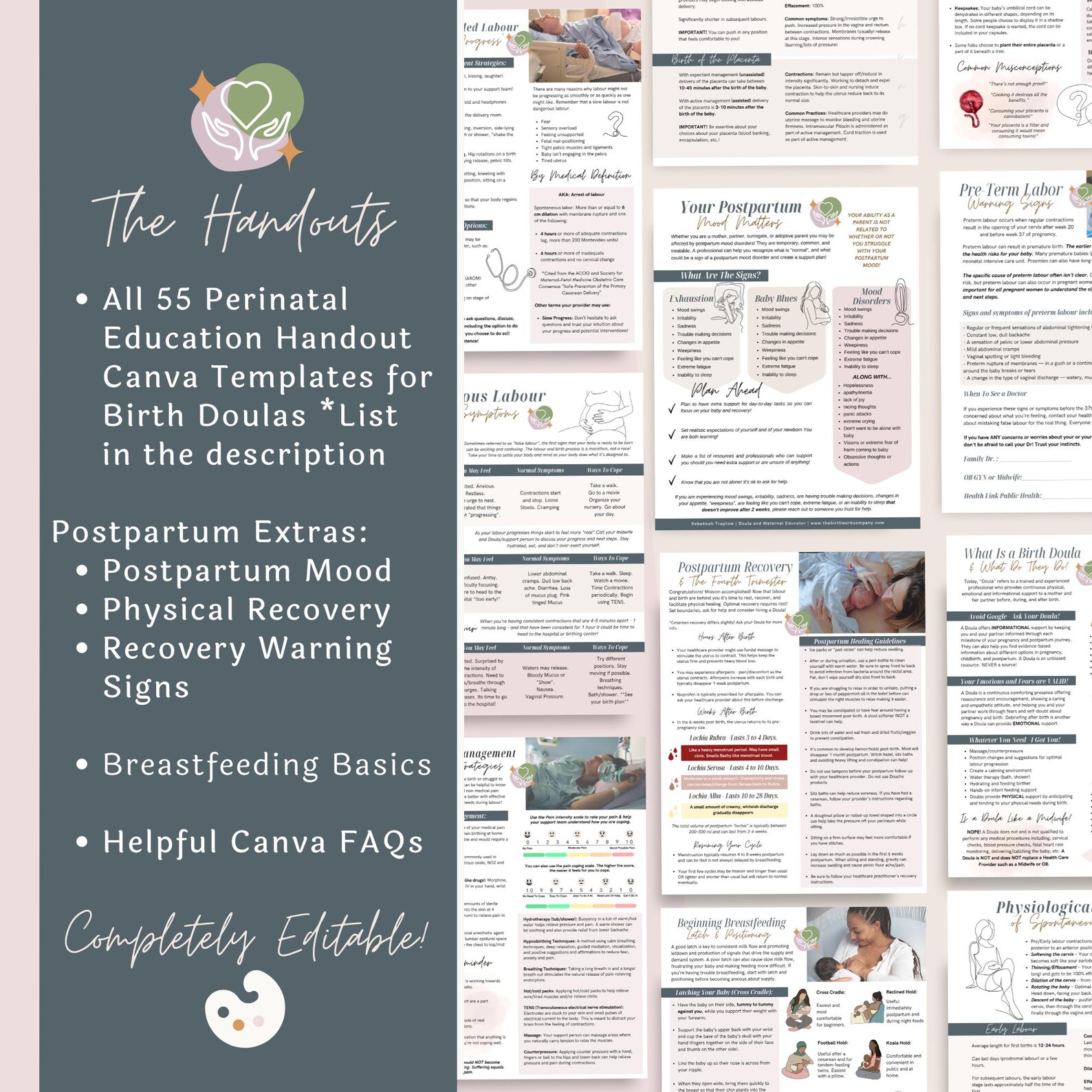 Birth Education Handouts & Prenatal Meeting Outlines Bundle - Etsy