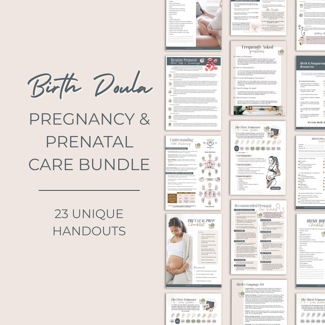 Pregnancy & Prenatal Care Handouts | Client Education Pdfs | Doula ...