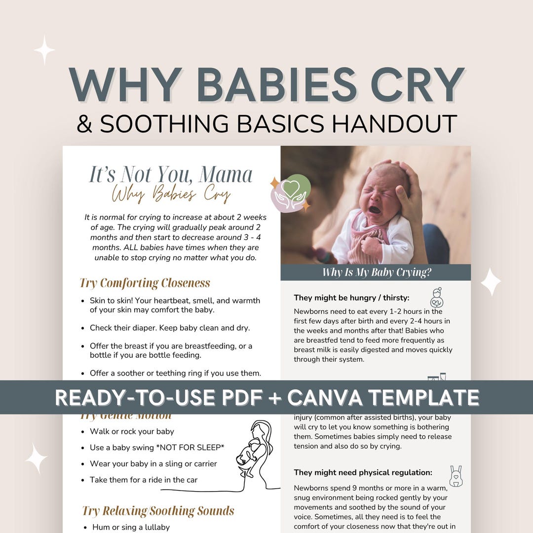 Newborn Calming Techniques Handout | Soothing Strategies, Crying ...