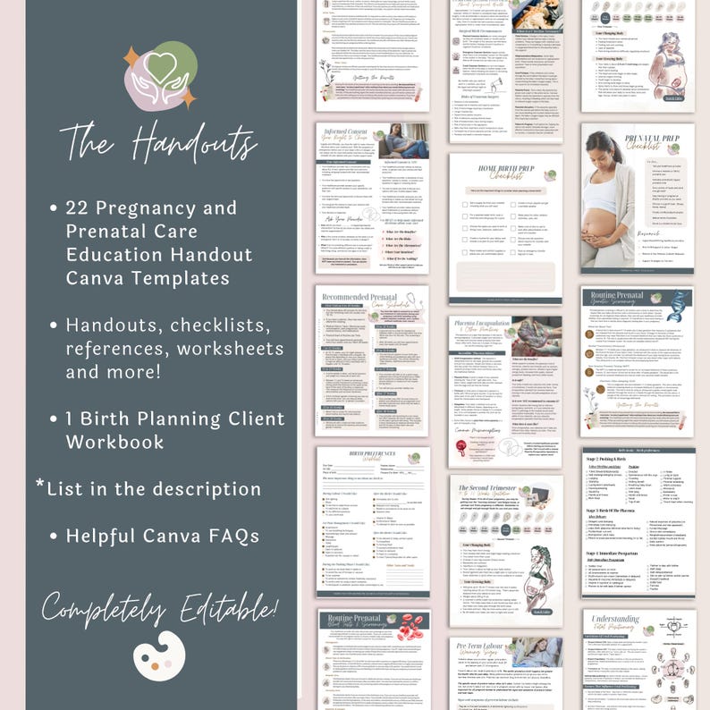Pregnancy & Prenatal Care Handouts | Client Education Pdfs | Doula ...