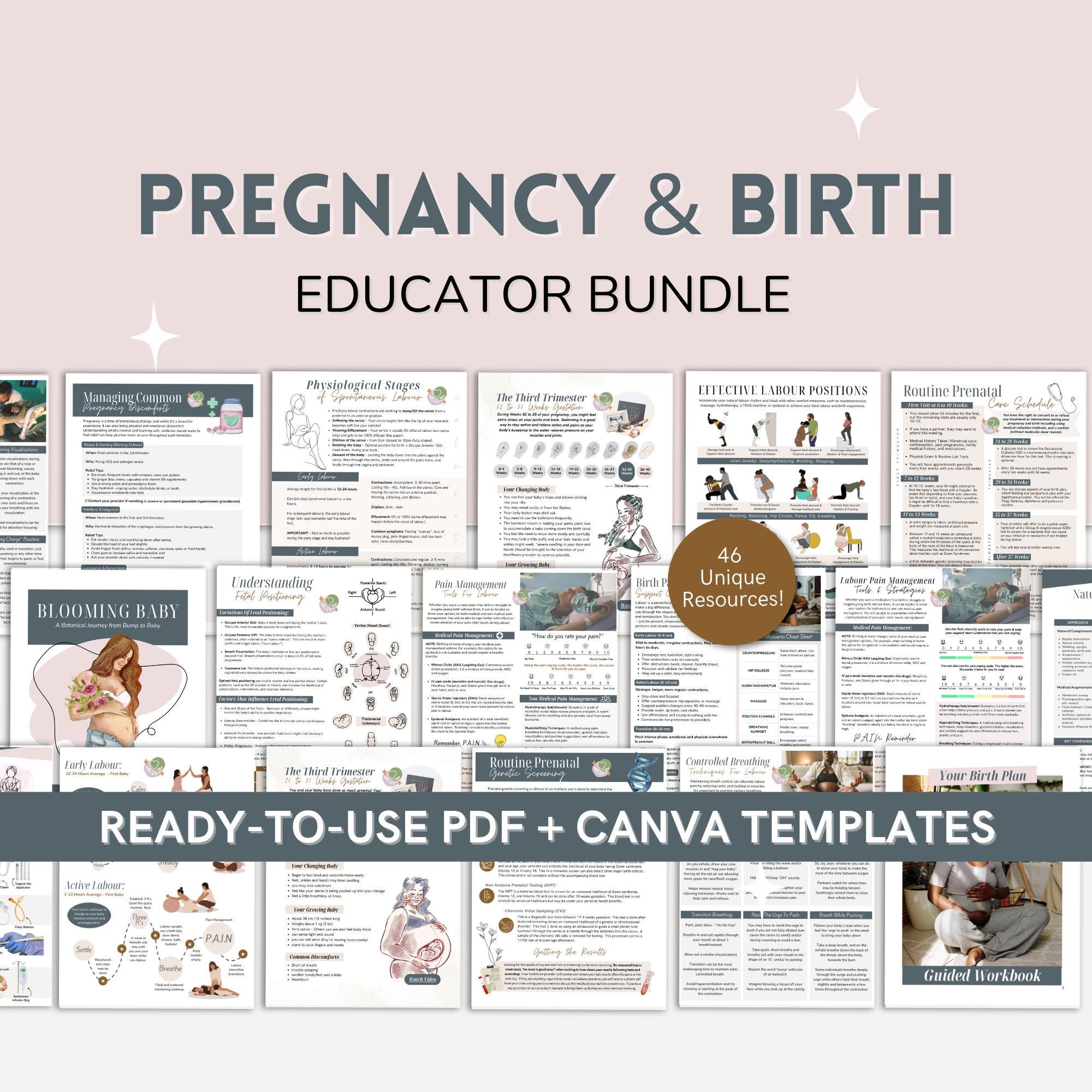 Pregnancy & Birth Planning Toolkit | Labour Handouts and Workbooks - Etsy