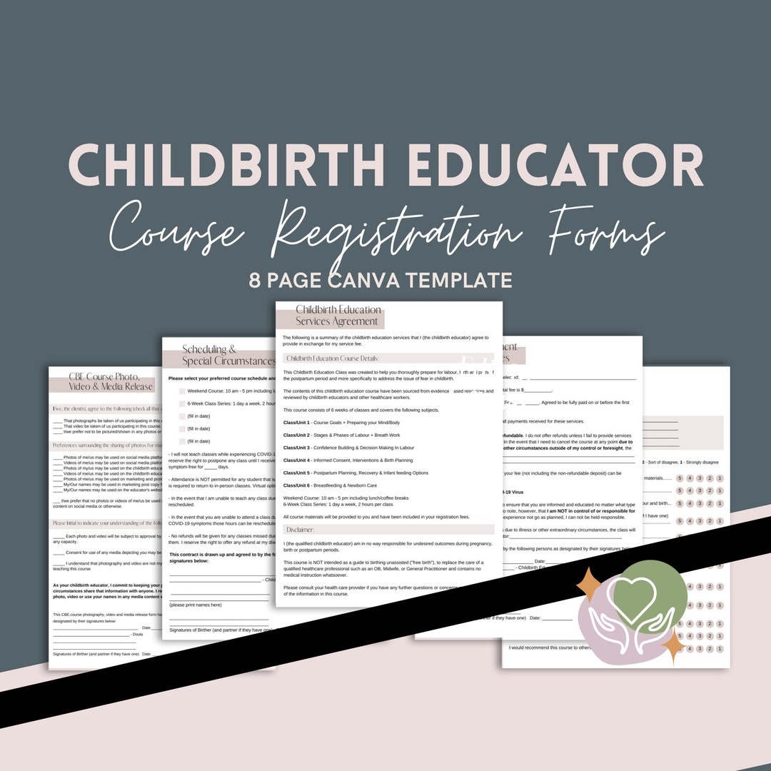 Childbirth Education Course Contract & Student Registration Forms ...