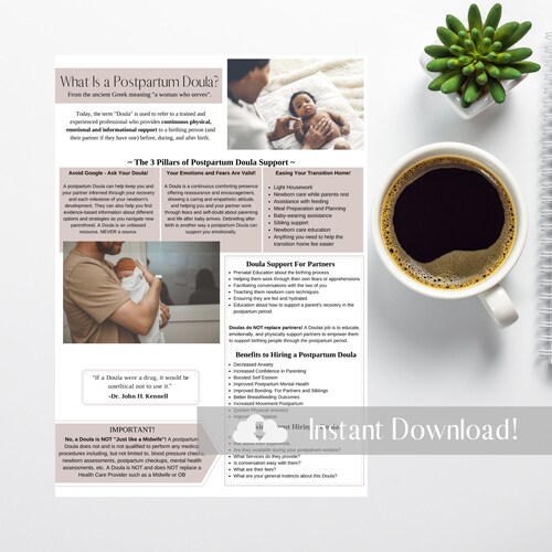 Editable Postpartum Doula Visits Notes and Tracker Templates. - Etsy