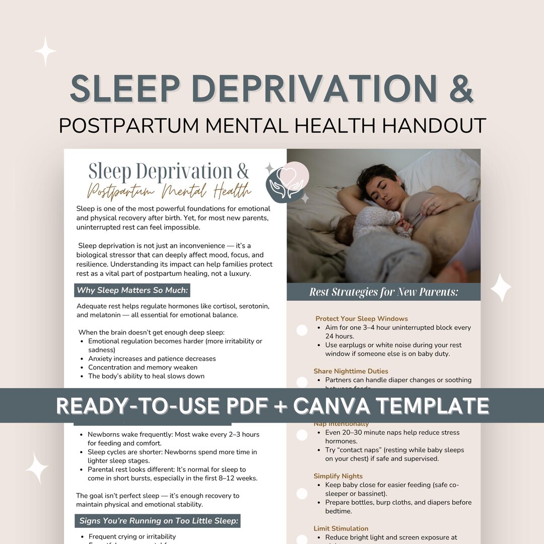 Sleep Deprivation & Mental Health Handout | New Parent Support Sheet ...