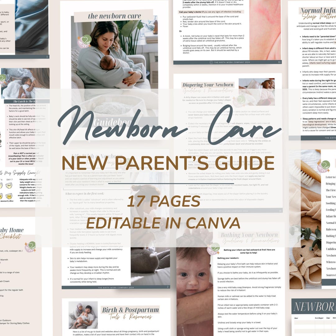 Newborn Care Guide Handout | Baby Basics for New Parents | Doula ...
