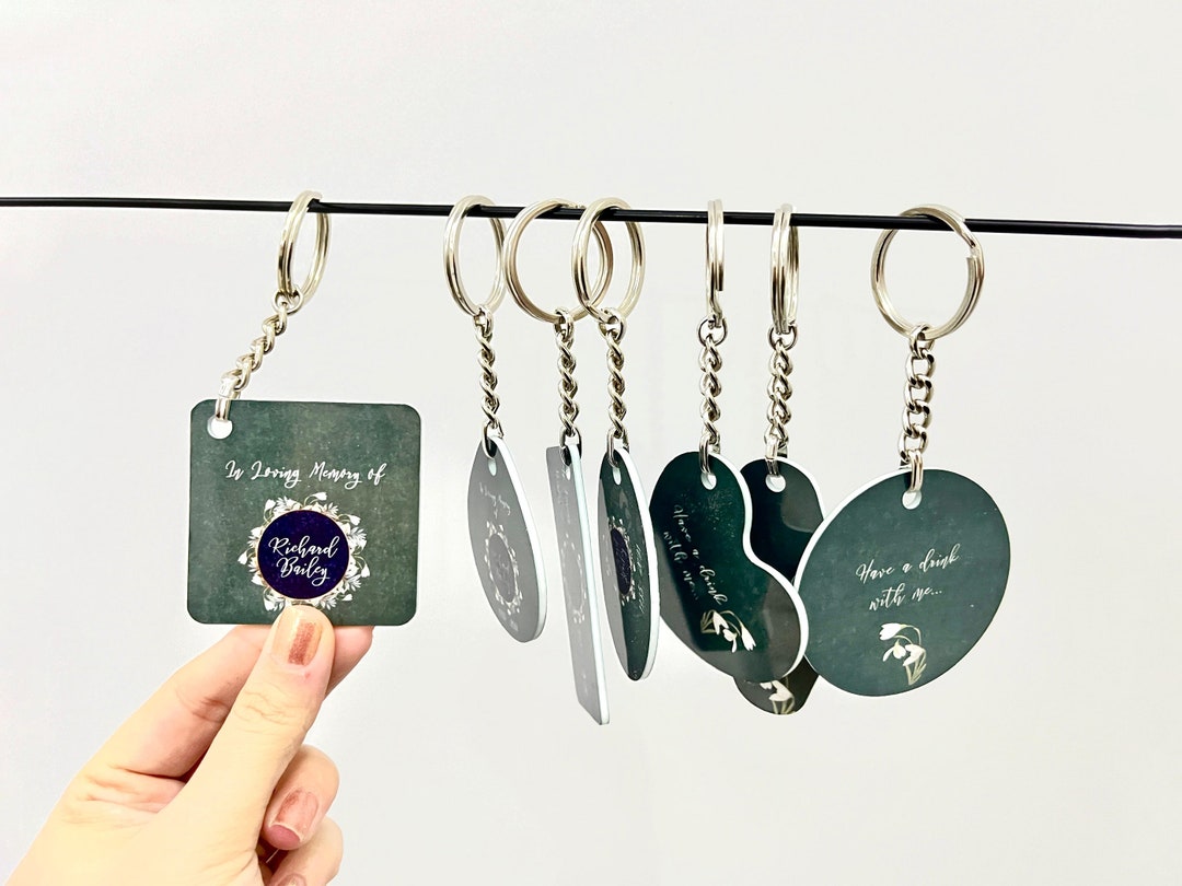 Funeral Favor Keychains, Celebration of Life Gifts, Custom in Loving ...