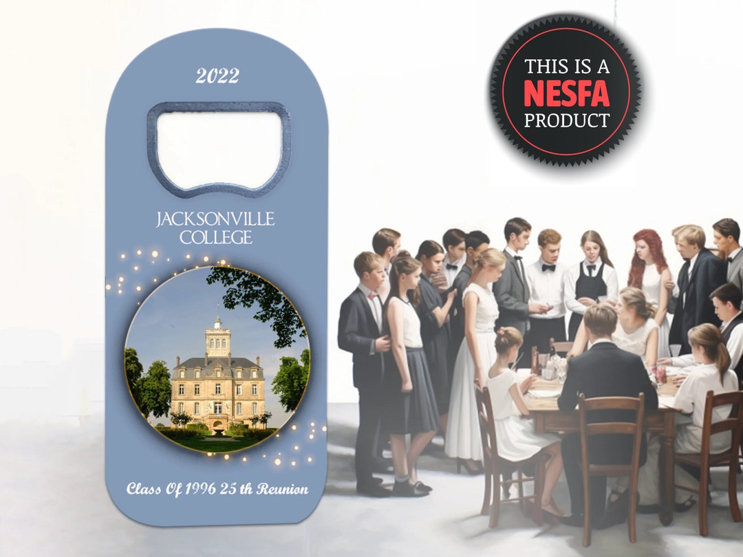 Class Reunion Favor Custom Bottle Opener Magnets - Custom School Logo ...