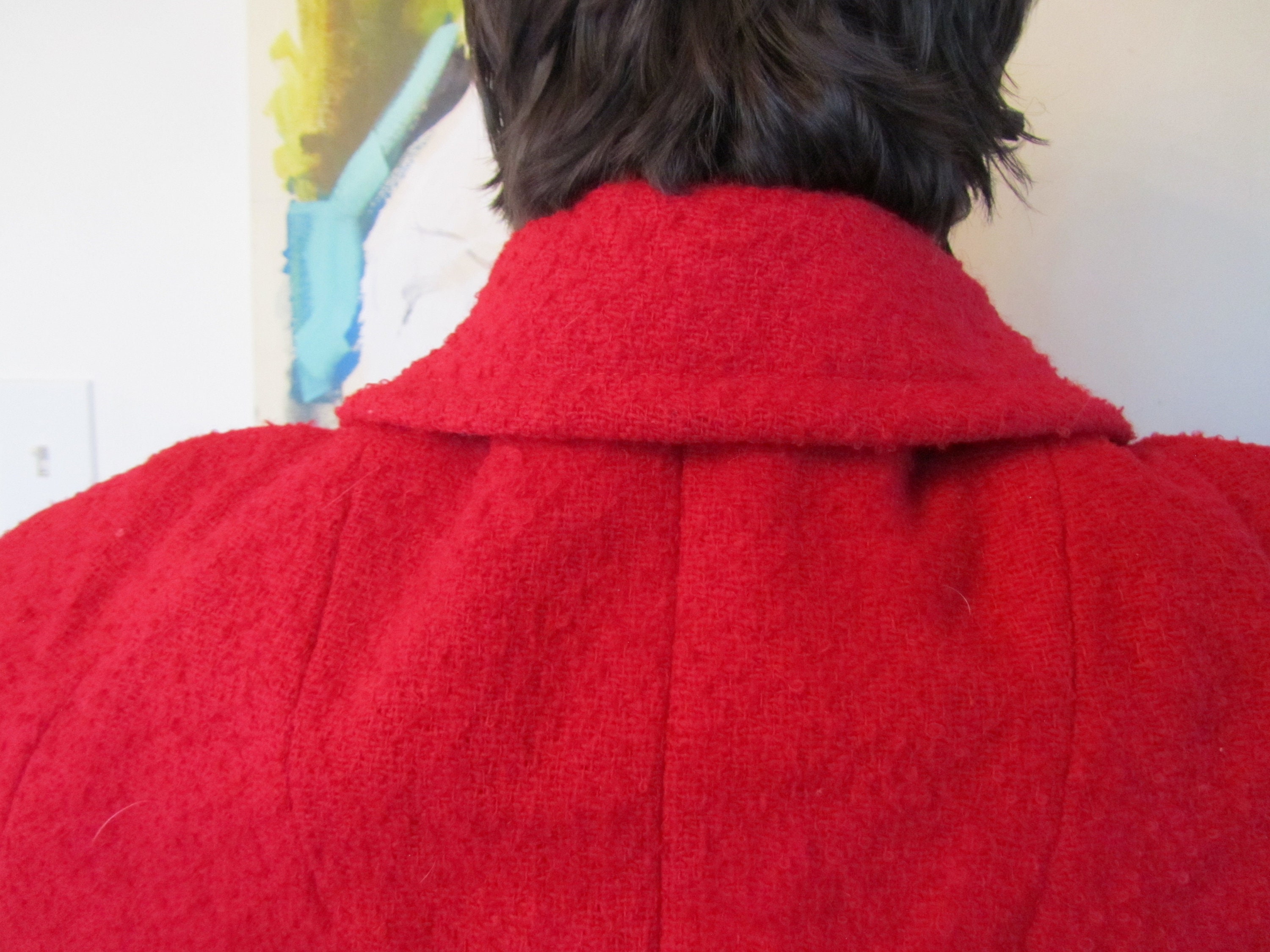 Heavy red Coat with Beautiful Lining Tamaño grande | Etsy