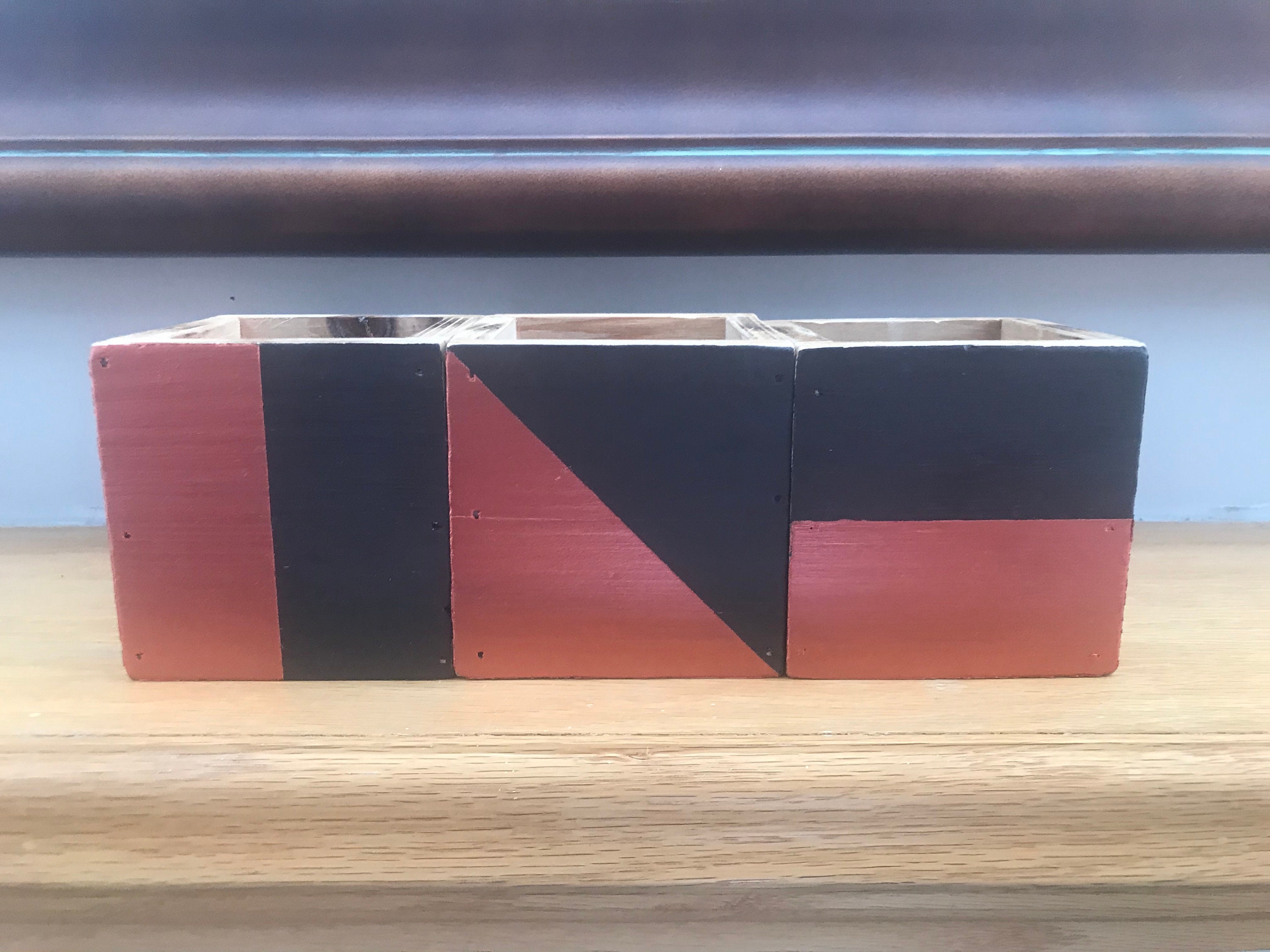 Hand-painted Indoor Wood Planter Boxes With Rose Gold Accents - Etsy