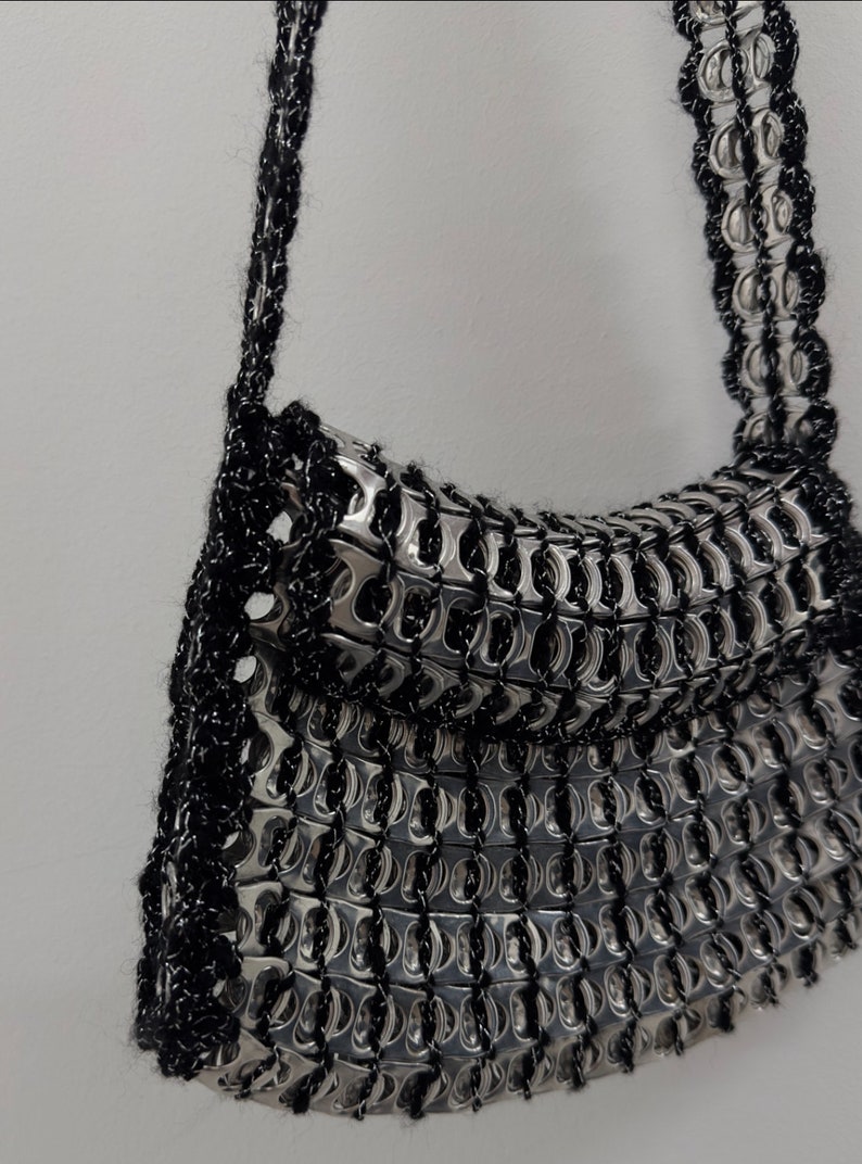 Hand Made Metal Soda Pull Tab Crochet Bag Recycled Silver - Etsy