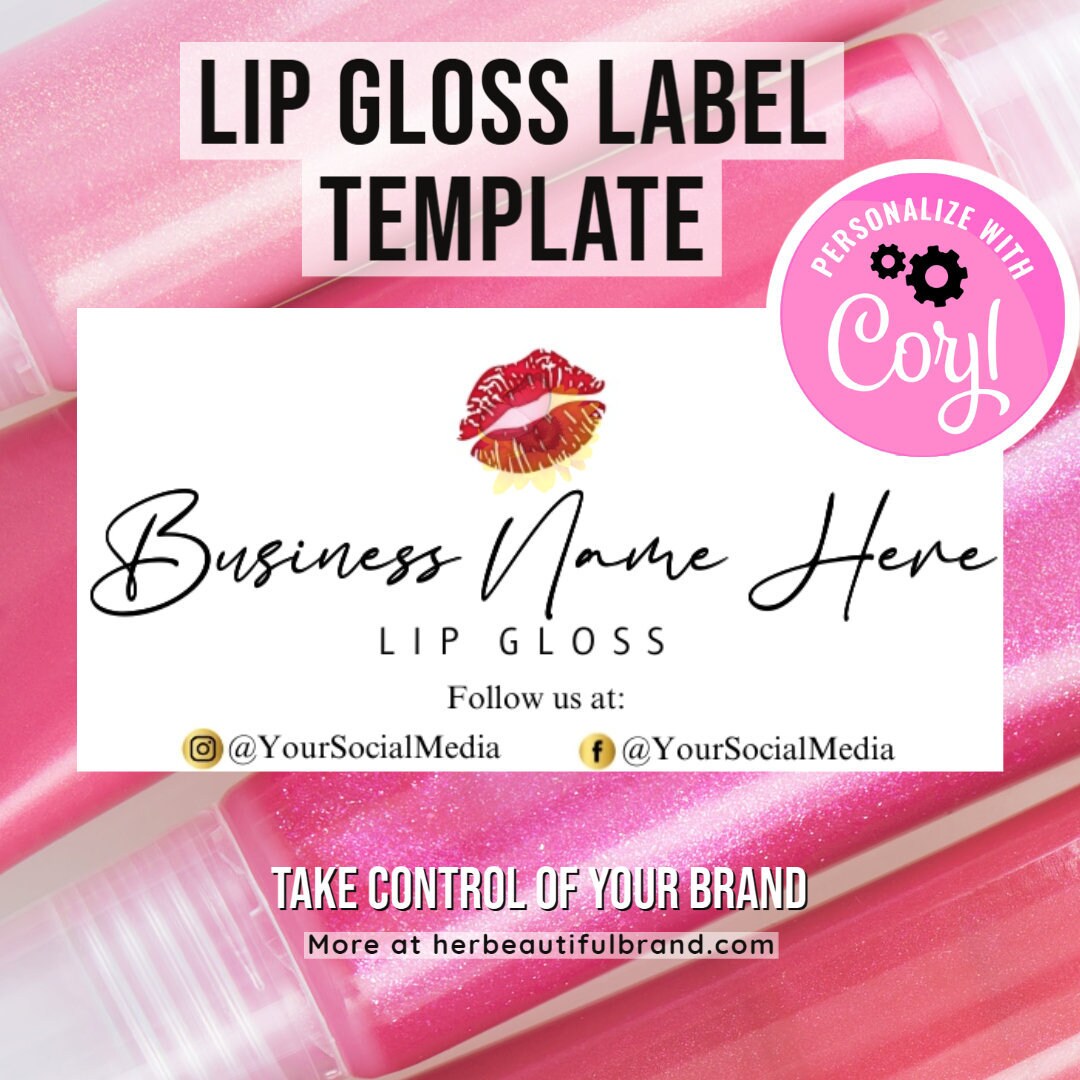 Lip Gloss Label Design Pre-made Editable Template Your - Etsy
