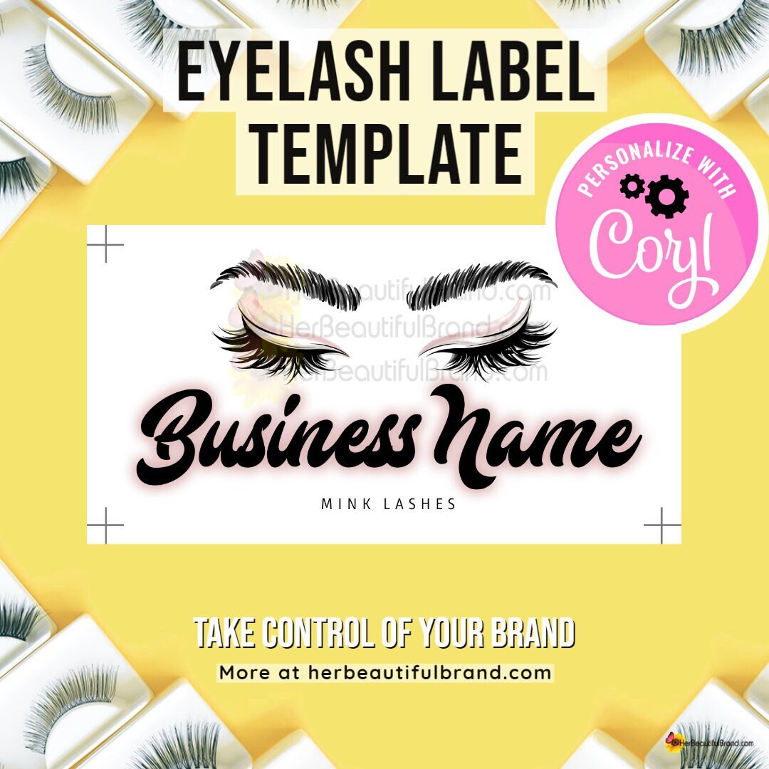 Eyelash Label Design Pre-made Editable Template Your Logo Design ...