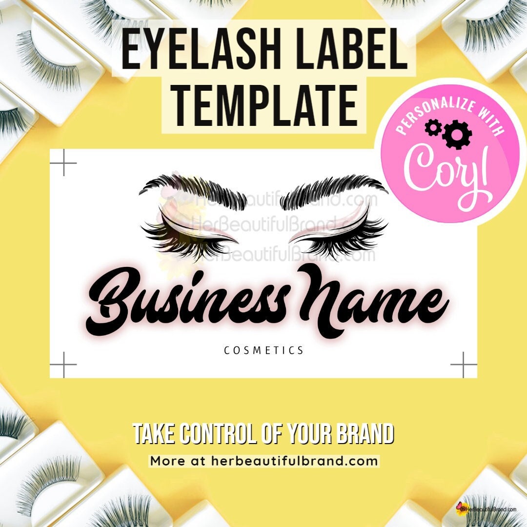 Eyelash Label Design Pre-made Editable Template Your Logo Design ...