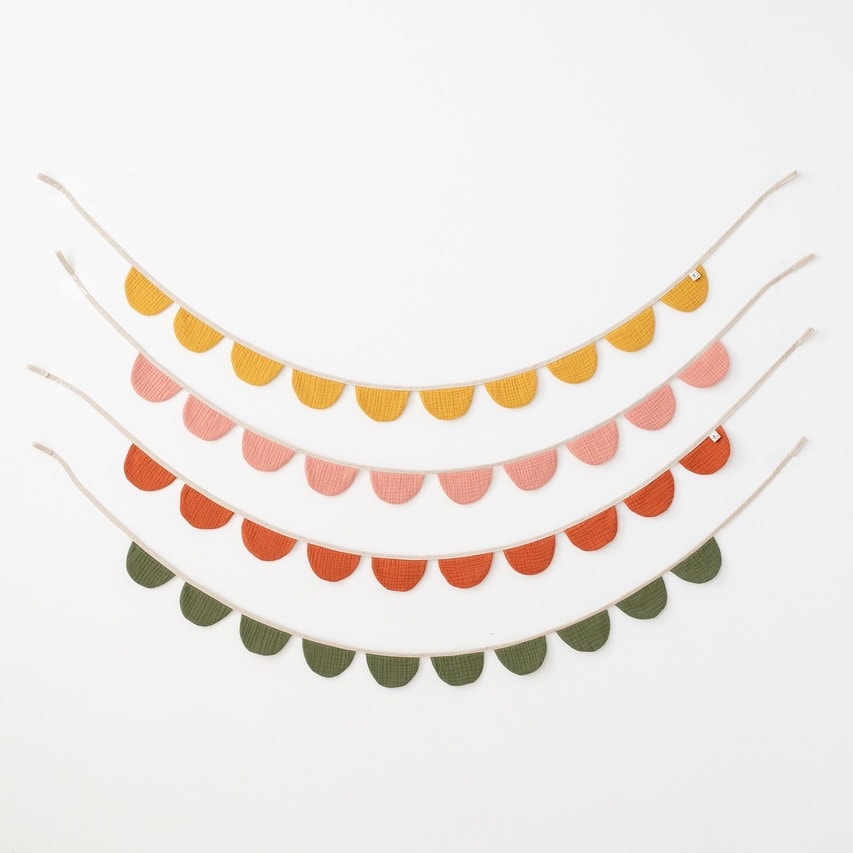 Mustard Fabric Banner, Yellow Fabric Garland, Semicircle Nursery ...