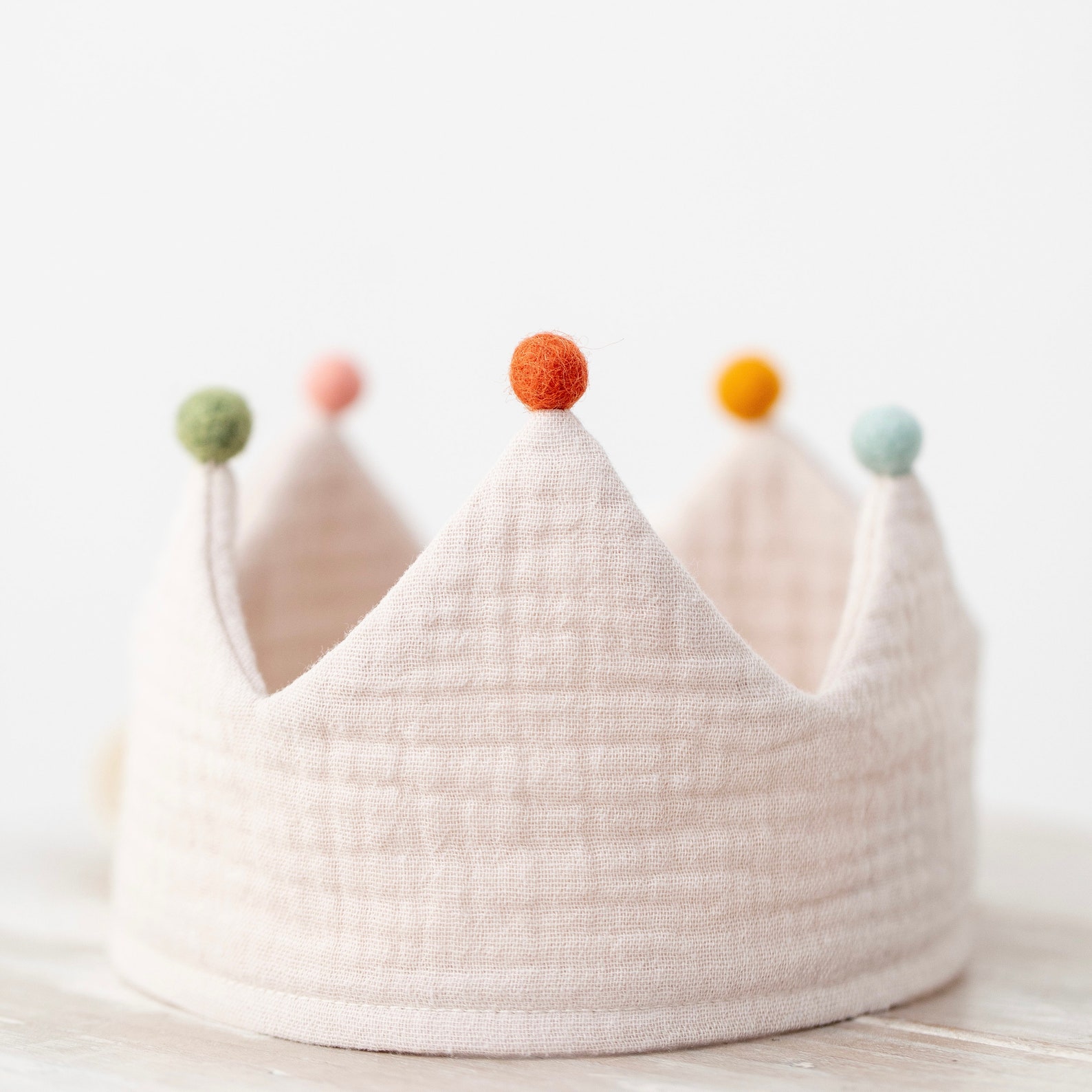 Sand Fabric Crown, Beige Fabric Crown for Babies, Organic Cotton Crown ...