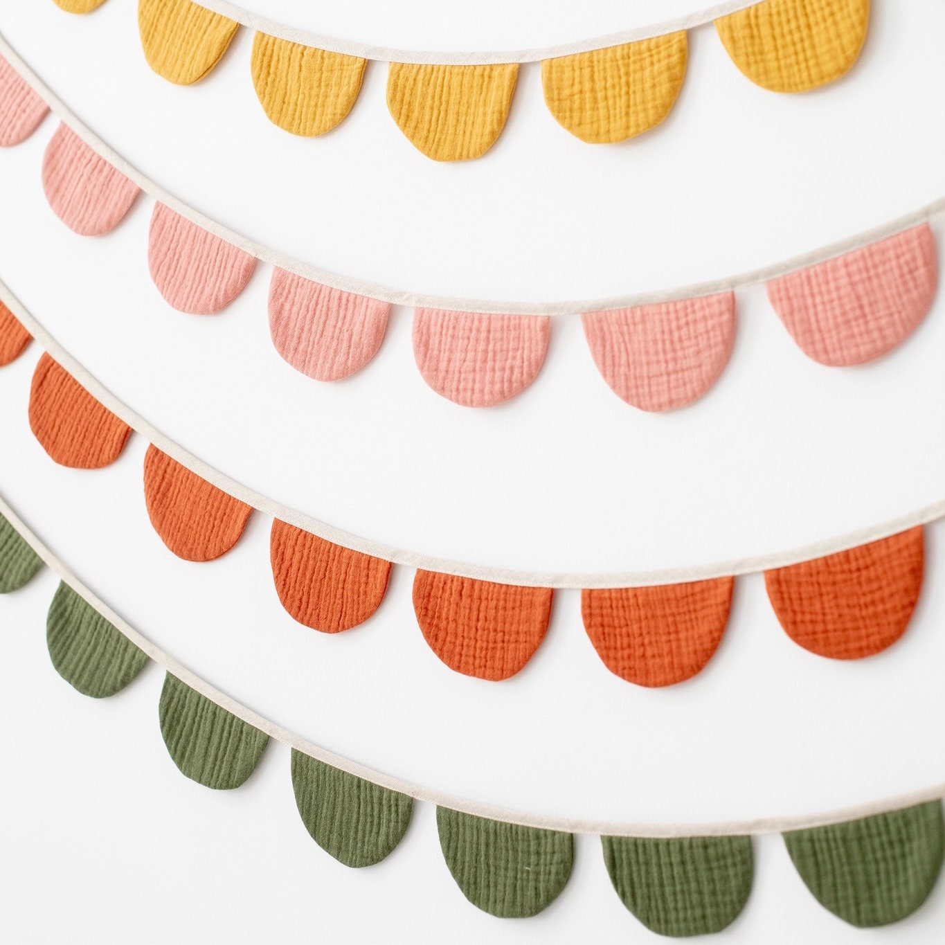 Mustard Fabric Banner, Yellow Fabric Garland, Semicircle Nursery ...