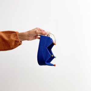 Klein Blue Fabric Crown, Pompoms Fabric Crown for Babies, Organic ...