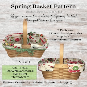 SPRING LINER PATTERN to Sew Yourself, Perfect for Longaberger Basket ...
