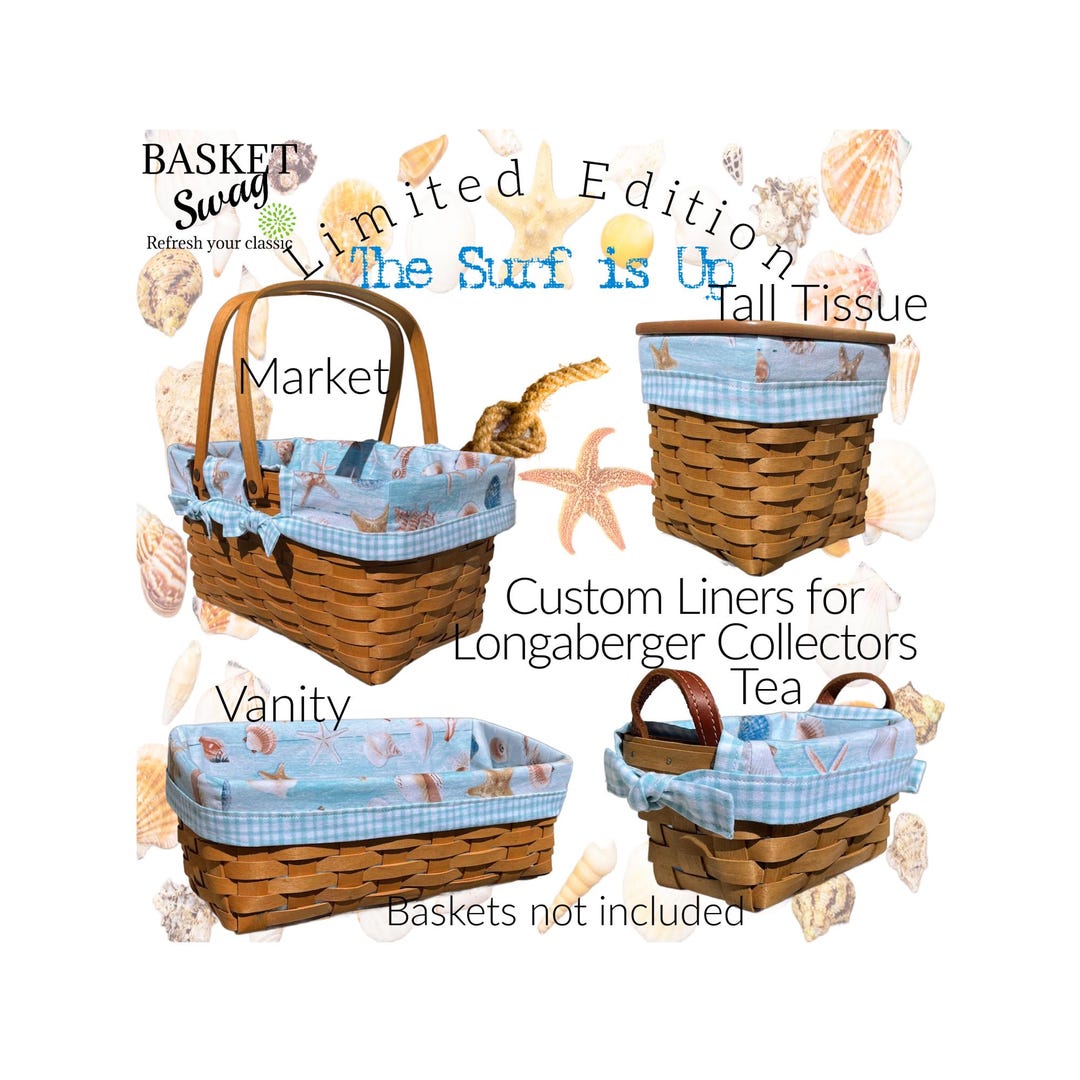 BEACH FUN LINERS for Your Longaberger Baskets - Medium Market, Tall ...