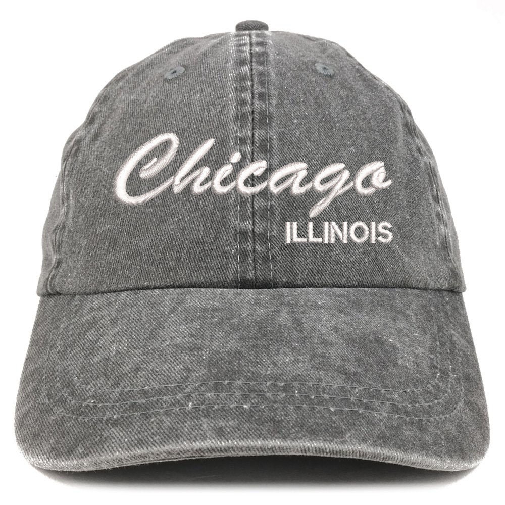 Chicago Illinois Script Embroidered Low Profile Unstructured | Etsy
