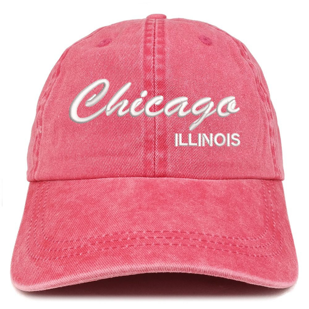 Chicago Illinois Script Embroidered Low Profile Unstructured - Etsy