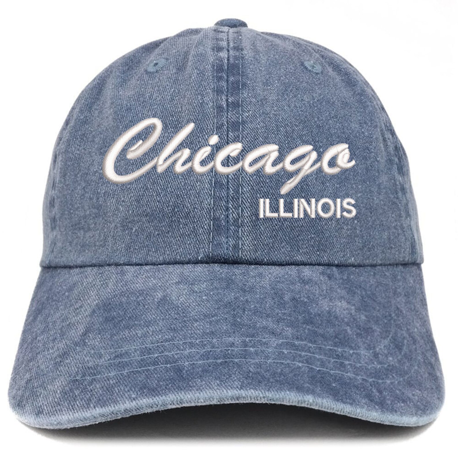 Chicago Illinois Script Embroidered Low Profile Unstructured | Etsy