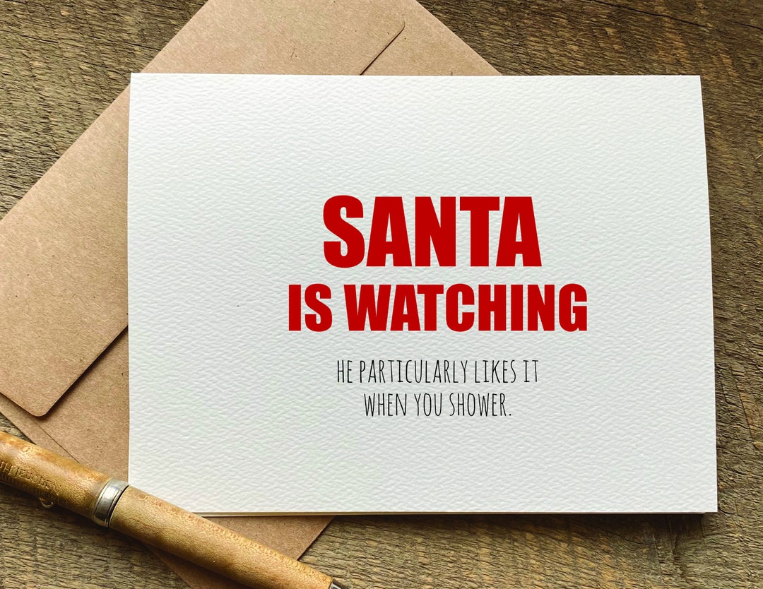 Funny Christmas Card / Santa is Watching / Funny Santa Card / Christmas ...
