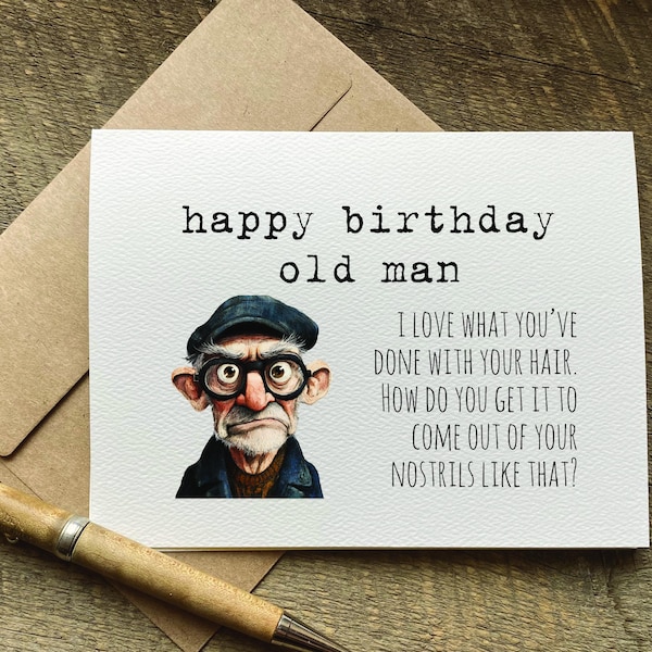 Funny Old Man Birthday Cards - Etsy