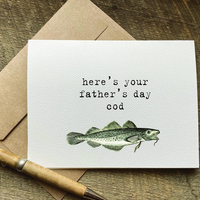 Fathers Day Card Cod - Etsy