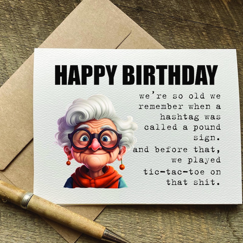 Funny Old Lady Greeting Cards - Etsy