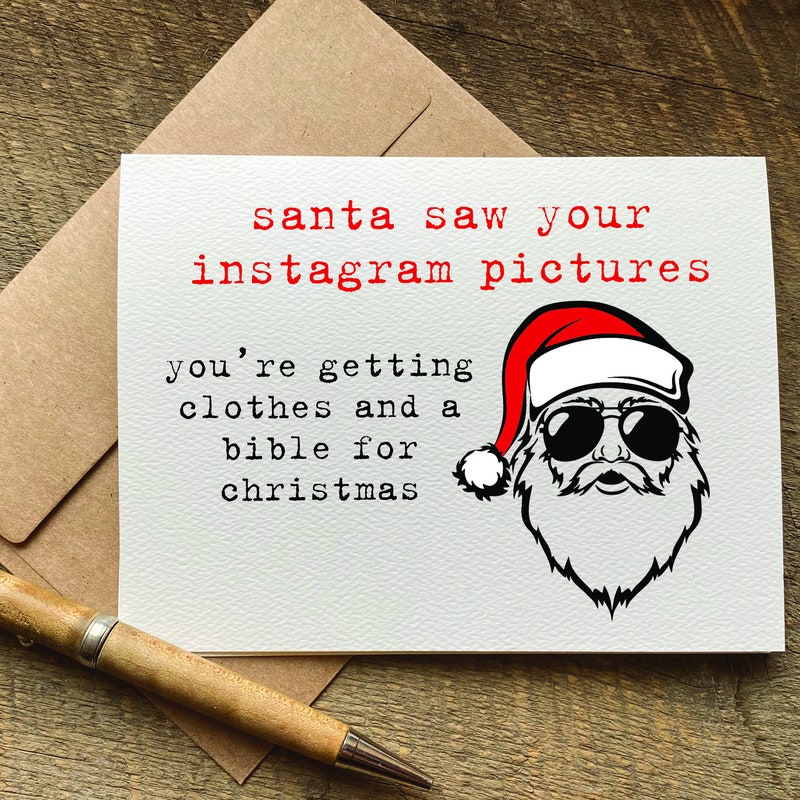 Funny Santa Card - Etsy
