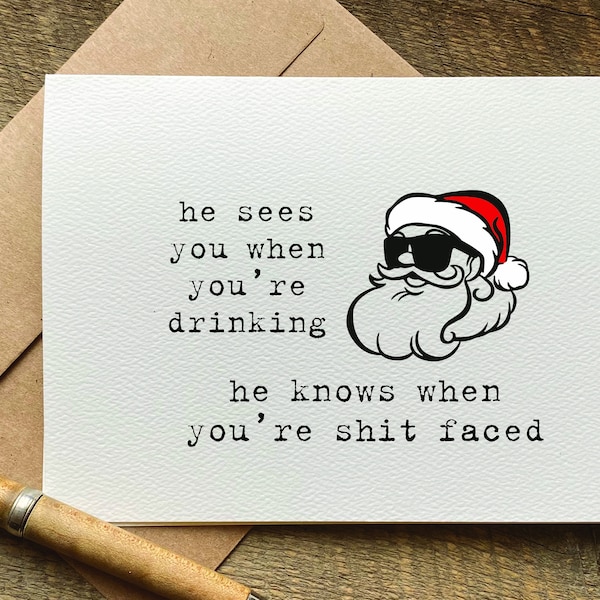 Funny Santa Card - Etsy